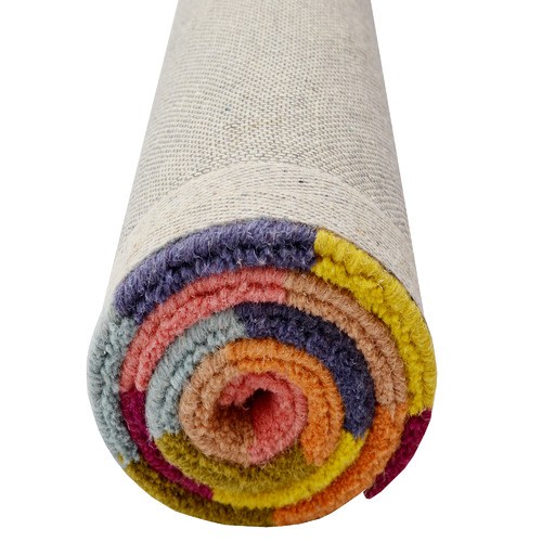 Boulevarde Rugs Multi-Coloured Striped Hand-Tufted Wool Rug | Temple ...