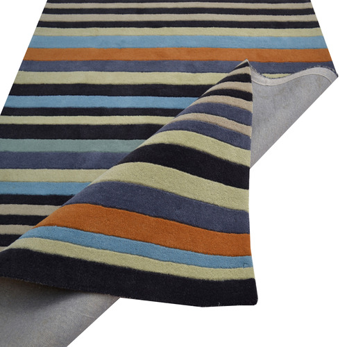 Boulevarde Rugs Multicoloured Striped Hand-Tufted Wool Rug | Temple ...