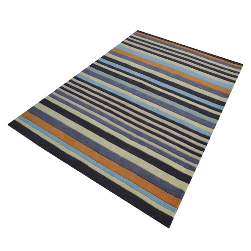 Boulevarde Rugs Multicoloured Striped Hand-Tufted Wool Rug | Temple ...