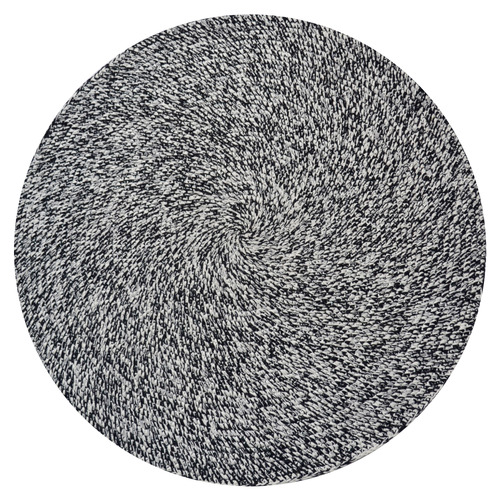 Black Orbit Hand-Woven Indoor/Outdoor Round Rug | Temple & Webster