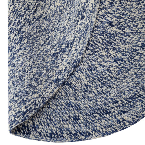 Navy Orbit Hand-Woven Indoor/Outdoor Round Rug | Temple & Webster