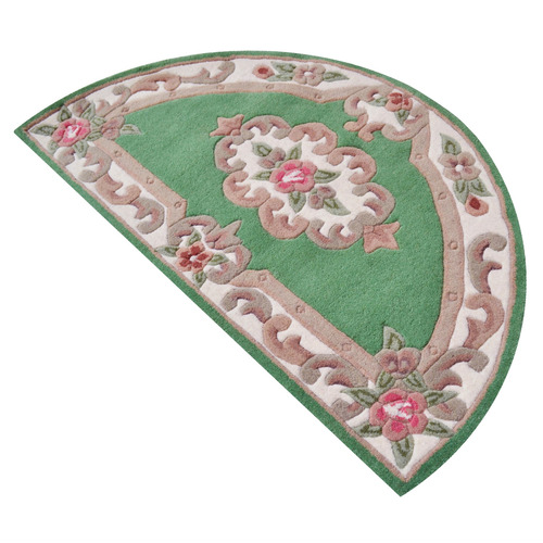 Green Lativa Hand-Tufted Wool Half-Round Rug | Temple & Webster