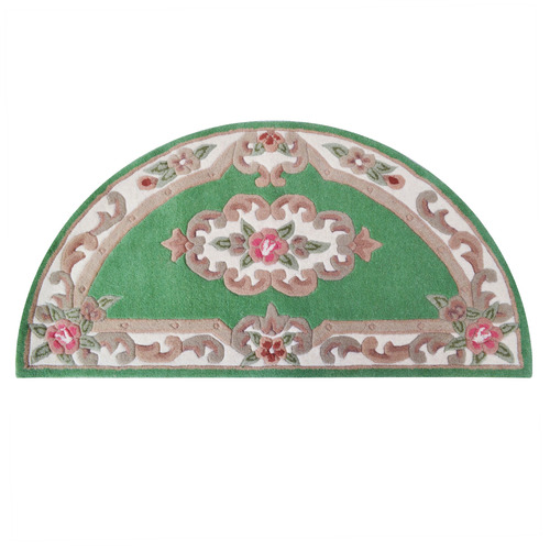 Green Lativa Hand-Tufted Wool Half-Round Rug | Temple & Webster