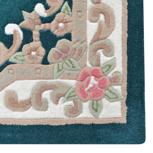 Turquoise Lativa Hand-Tufted Wool Rug | Temple & Webster