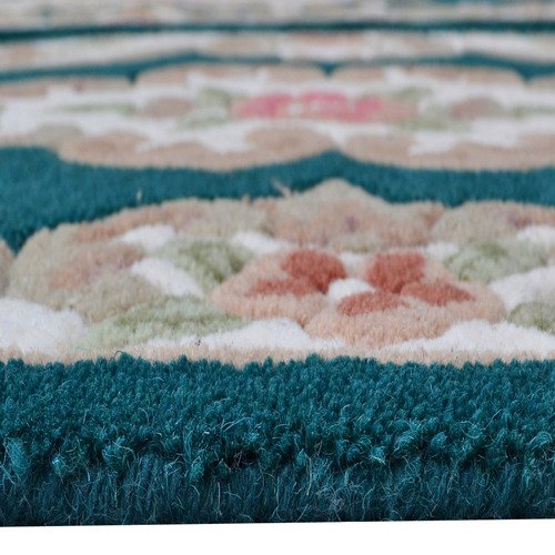 Boulevarde Rugs Turquoise Lativa Hand-Tufted Wool Half-Round Rug ...