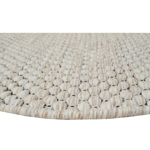 Beige Garry Hand-Woven Wool Round Rug | Temple & Webster