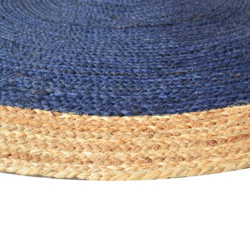 Boulevarde Rugs Navy Blue George Braided Jute Round Rug | Temple & Webster