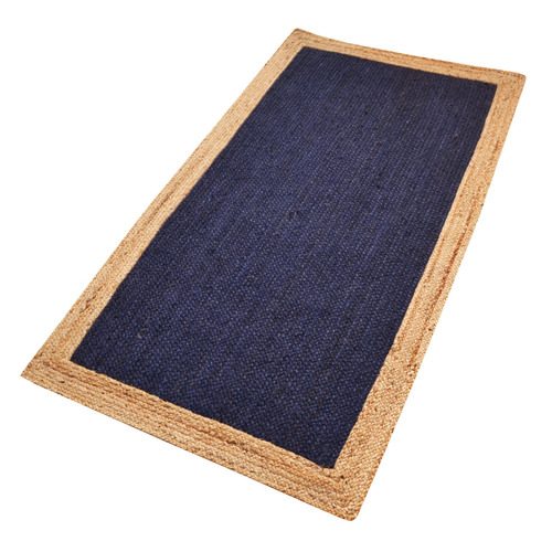 Boulevarde Rugs Navy Blue George Braided Jute Rug | Temple & Webster