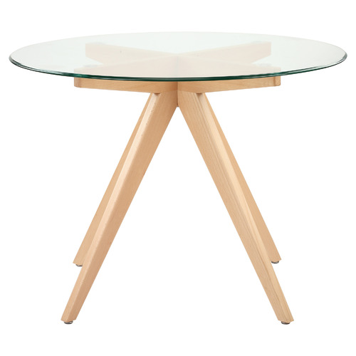 Loft 23 by Temple & Webster 100cm Anders Round Glass-Top Dining Table