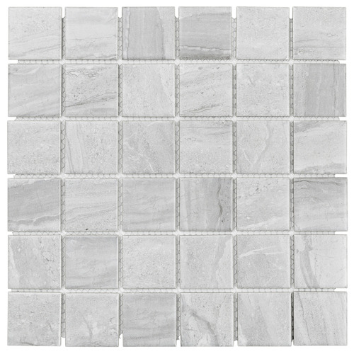 Grey Holy Grid Matt Mosaic Tile Swatch | Temple & Webster