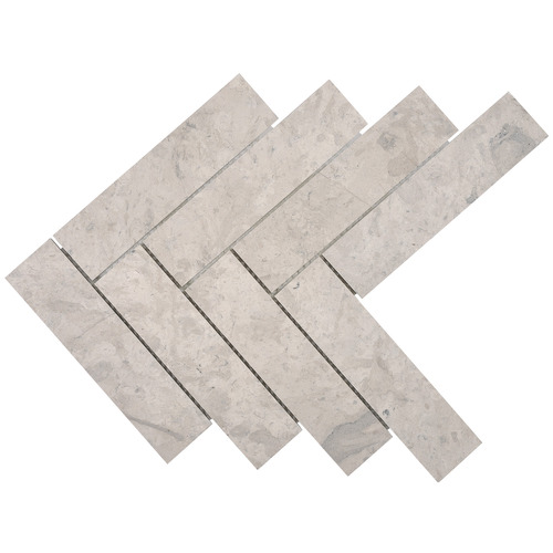 Herringbone Honed Mosaic Tile Thala Grey Swatch | Temple & Webster
