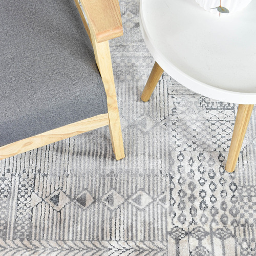 Grey Lochlan Power-Loomed Rug | Temple & Webster