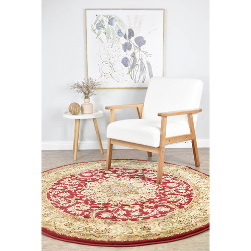 RugDestination Red Eris Power-Loomed Round Rug | Temple & Webster