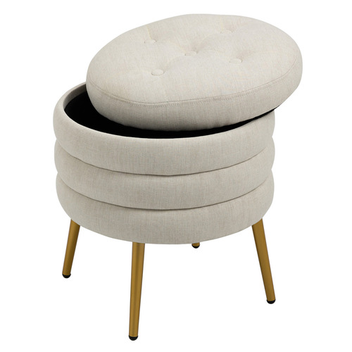 ShirleyLaneFurniture Torres Linen Storage Ottoman | Temple & Webster