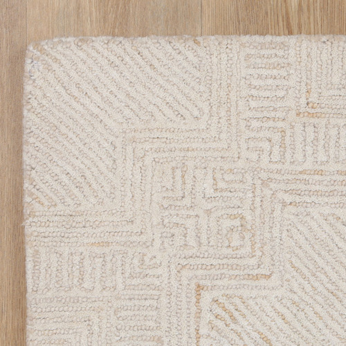 SanctuaryRugs Beige Posy Labyrinth Wool & Cotton Rug | Temple & Webster