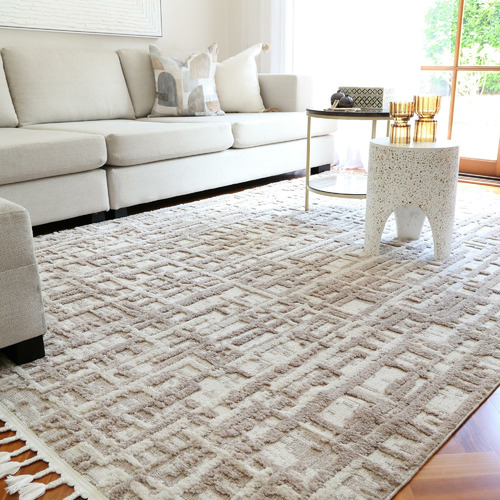Beige Origin Kubra Contemporary Rug | Temple & Webster