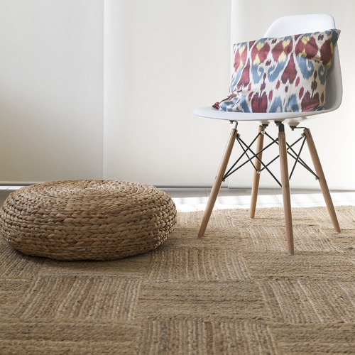 Kayla Bay by Temple & Webster Natural Patchwork Cotton & Jute Rug