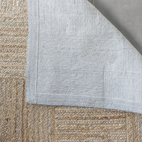 Kayla Bay by Temple & Webster Natural Patchwork Cotton & Jute Rug