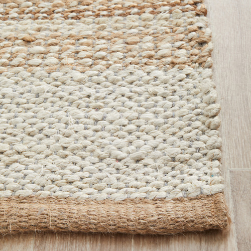 Kayla Bay by Temple & Webster Natural & White Zoticus Hand-Braided Jute ...