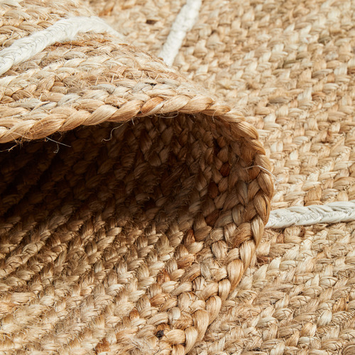 Kayla Bay by Temple & Webster Natural & White Geometric Hand-Braided ...