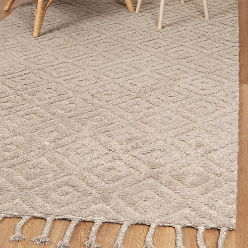 Kayla Bay by Temple & Webster Ash Akanksha Hand-Tufted Wool-Blend Rug