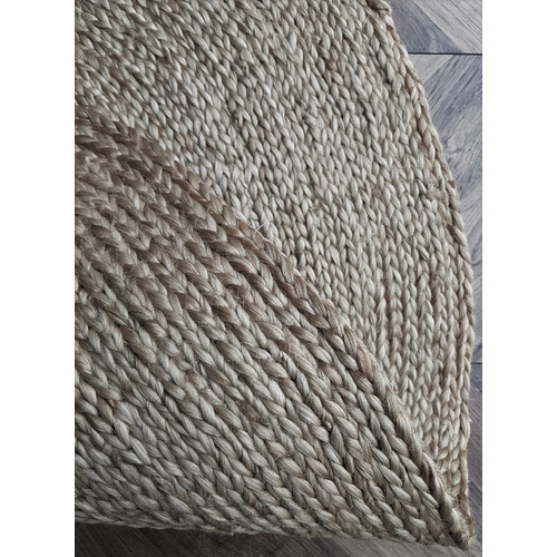 Natural Hanson Hand-Knotted Jute Round Rug | Temple & Webster