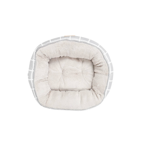 Grey Check Reversible Cat Bed | Temple & Webster