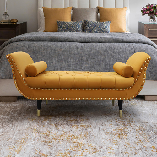 PalmgroveLane Nizar Velvet Ottoman Bench | Temple & Webster