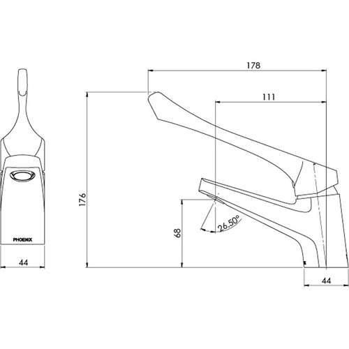 Ivy MKII Extended Lever Basin Mixer | Temple & Webster