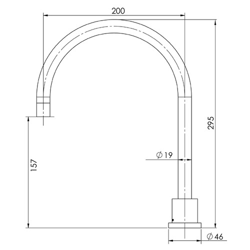 Vivid 200mm Gooseneck Hob Spa Spout | Temple & Webster