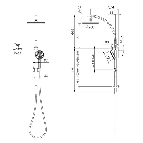 Vivid Brushed Gold Twin Shower | Temple & Webster