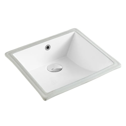 Nueva Bathware Nue 440mm Square Undermount Ceramic Basin | Temple & Webster