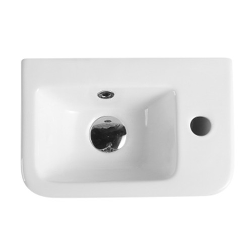 Nueva Bathware Nueva 375mm Rectangular Ceramic Wall-Hung Basin with ...