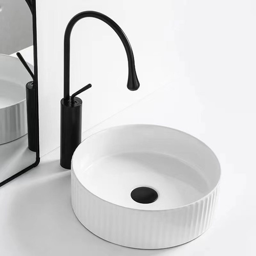Nueva Bathware Ciri 360mm White Round Ceramic Basin | Temple & Webster