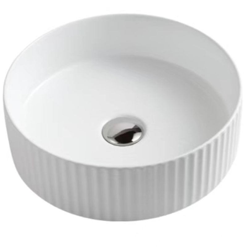 Nueva Bathware Ciri 360mm White Round Ceramic Basin | Temple & Webster
