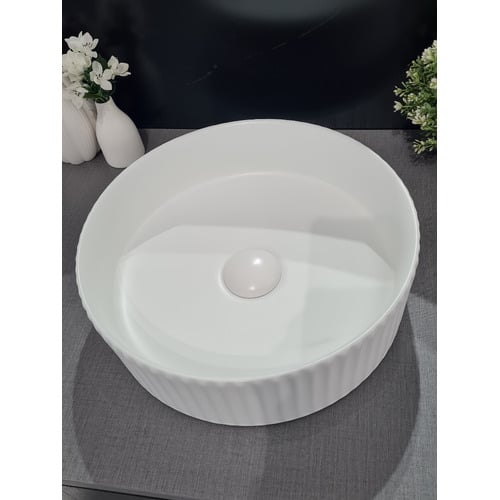 Nueva Bathware Ciri 360mm White Round Ceramic Basin | Temple & Webster