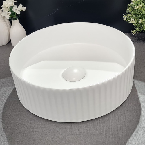 Nueva Bathware Ciri 360mm White Round Ceramic Basin | Temple & Webster