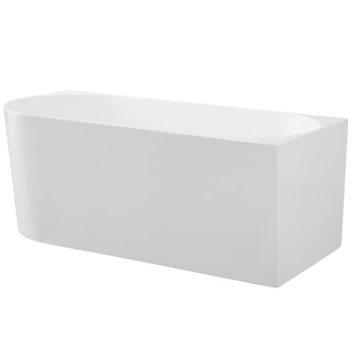 Nueva Bathware France Gloss White Acrylic Corner Bath | Temple & Webster