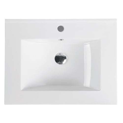 Nohoana 600mm Matte White Wall Hung Single Vanity with Ceramic ...