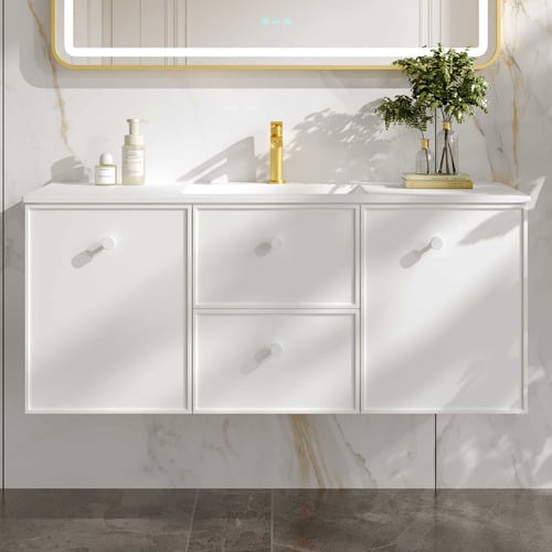 Palila 1200mm Matte White Wall Hung Single Vanity with Ceramic ...