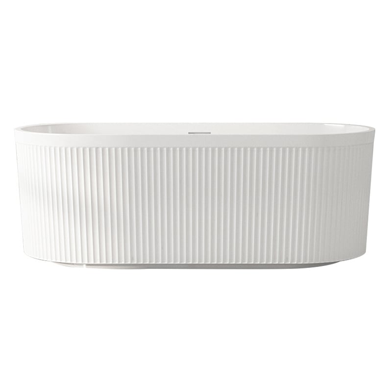 Nueva Bathware Ciri White Fluted Freestanding Bath & Wall Tapware ...