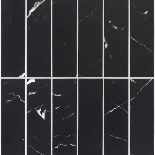 Matte Black Marble Kit Kat Stick on Tile (10 Pack) | Temple & Webster