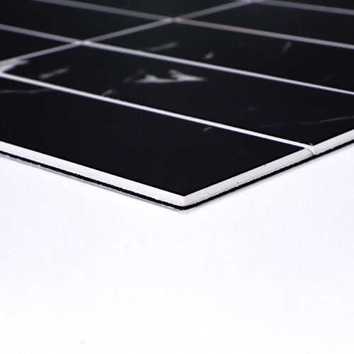 Matte Black Marble Kit Kat Stick on Tile (10 Pack) | Temple & Webster