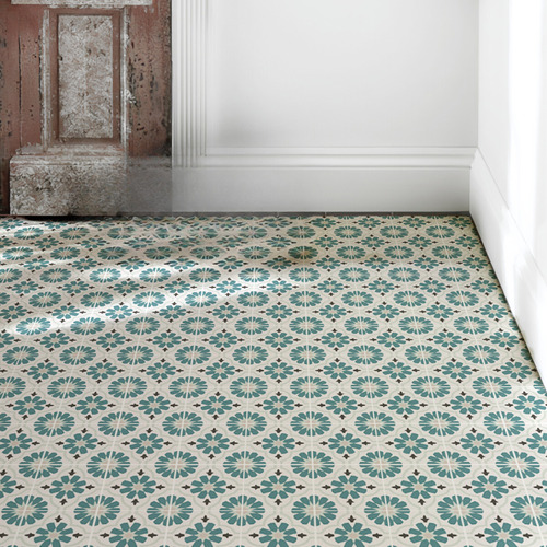 Green Flower Decorative Stick on Tile (10 Pack) | Temple & Webster