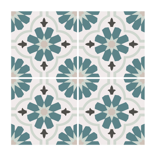 Green Flower Decorative Stick on Tile (10 Pack) | Temple & Webster