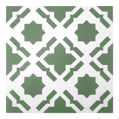 Sage Star Encaustic Stick on Tile (10 Pack) | Temple & Webster