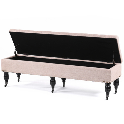 SandStoneSea Dusty Pink Ruby Storage Dressing Bench | Temple & Webster