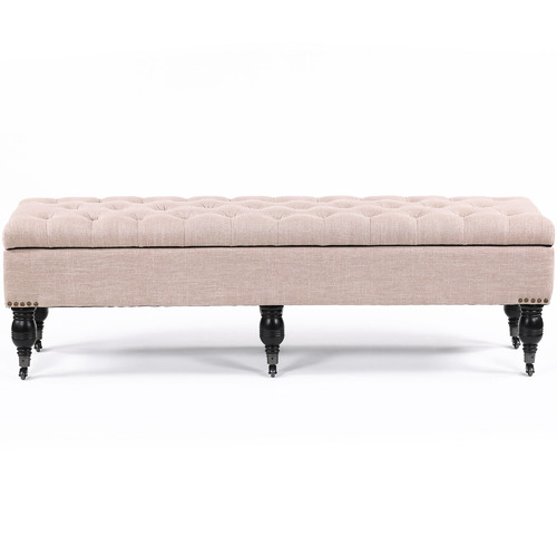 SandStoneSea Dusty Pink Ruby Storage Dressing Bench | Temple & Webster