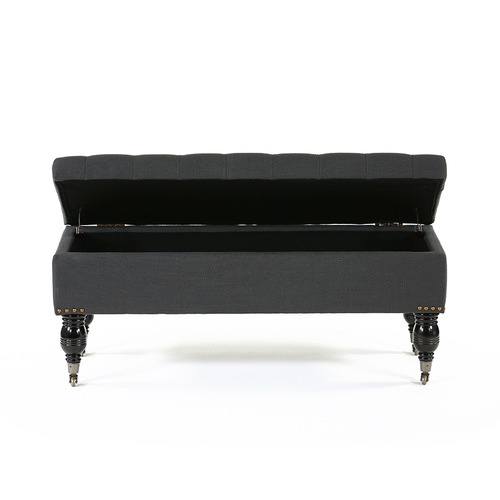 SandStoneSea Charcoal Ruby Storage Dressing Bench | Temple & Webster