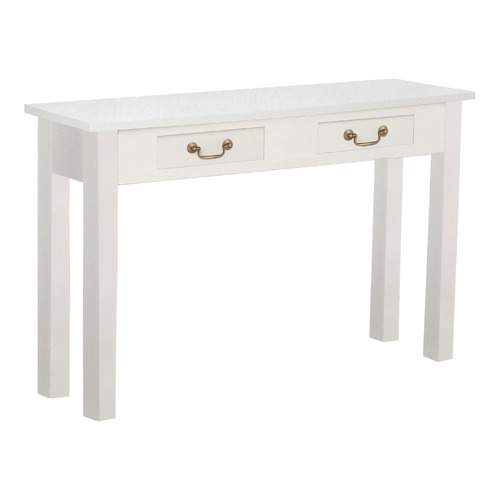 SandStoneSea White Straight Leg Wooden Console | Temple & Webster
